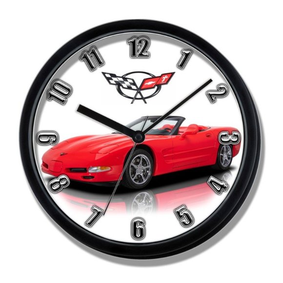 Clock | Wall Decor | Corvette C5 Red Convertible Red Interior Clock New ...